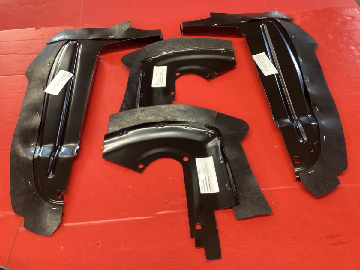 MUSTANG 1965-66 Inner Front Fender Splash Shields w Rubber 4 piece set ...