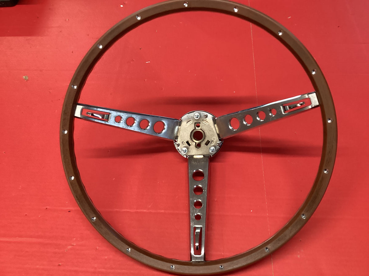 Mustang Deluxe 1965-1966 Pony Woodgrain Steering Wheel with Horn Ring ...
